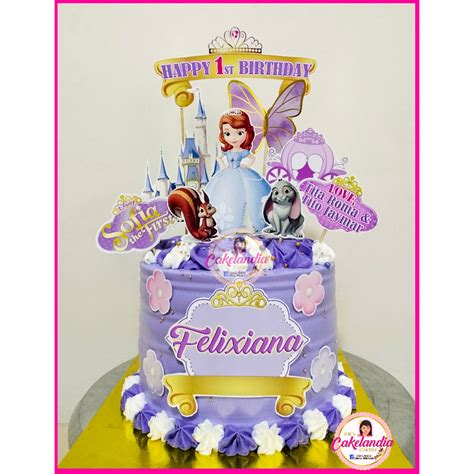 Sofia The First Theme Cake Topper With Free Candle Shopee Singapore