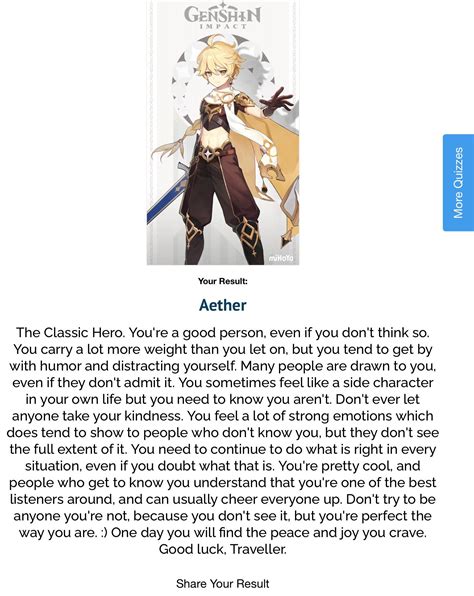 Genshin Impact Character Kin Quiz Khám Phá Nhân Vật Đồng Điệu Với Bạn