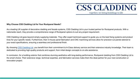 Ppt Why Choose Css Cladding Ltd For Your Rockpanel Supply And