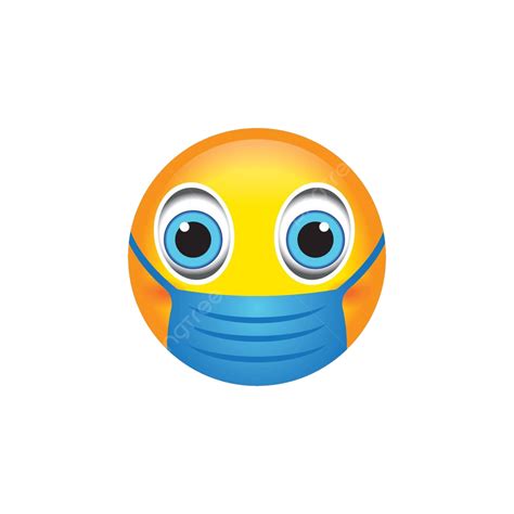 Emoticon Image Wearing A Mask Expression Surgical Sick Vector