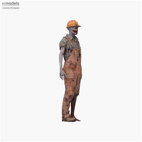 Zombie Construction Worker 3d 모델 다운로드 신화 생물 On