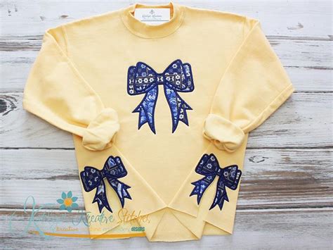 Split Bow Applique For Side Seams 6 Sizes Etsy