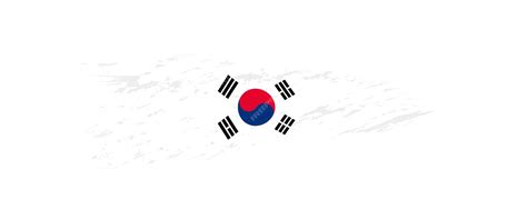 그런 지 브러시 스트로크에 대한민국의 국기 프리미엄 벡터