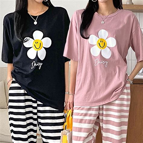 유야 플라워 면 라운드 롱티셔츠 반티 꽃무늬 Ts0066 빅사이즈 루즈핏 여름 코디