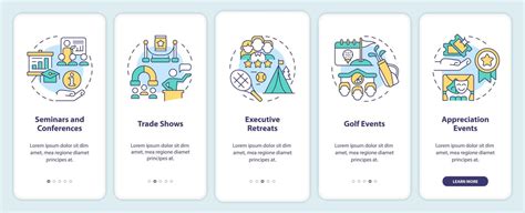 Corporate Events Types Onboarding Mobile App Screen Business