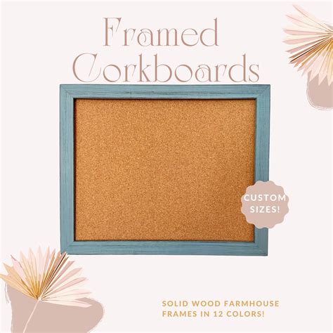 Farmhouse Bulletin Board Framed Rustic Solid Wood And Cork Custom Sizes Etsy