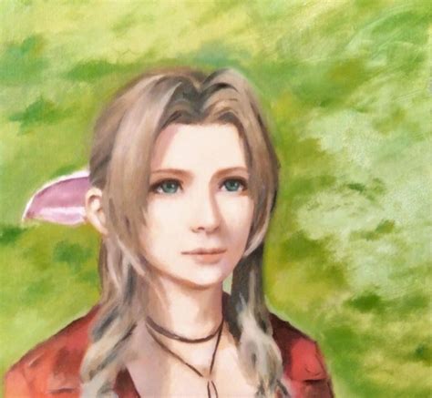 Tinami イラスト エアリス 油絵