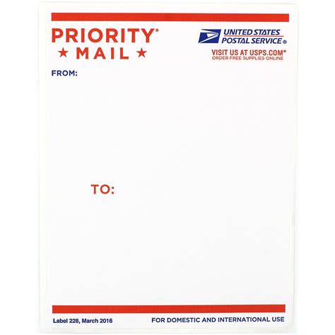 228 Priority Mail Labels Indafront