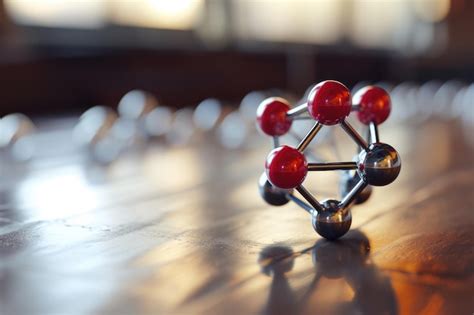 Premium Photo Molecular Atom Model On Desk