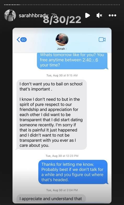 Jonah Hills Ex Sarah Brady Shares More Alleged Text Screenshots