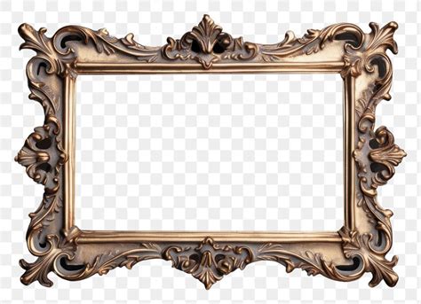 Vintage Rectangle Rococo Frame Photo Architecture Cornice Png