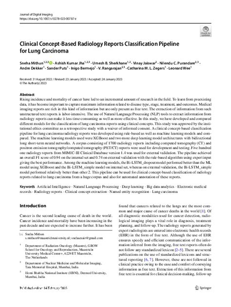 Pdf Clinical Concept Based Radiology Reports Classification Pipeline