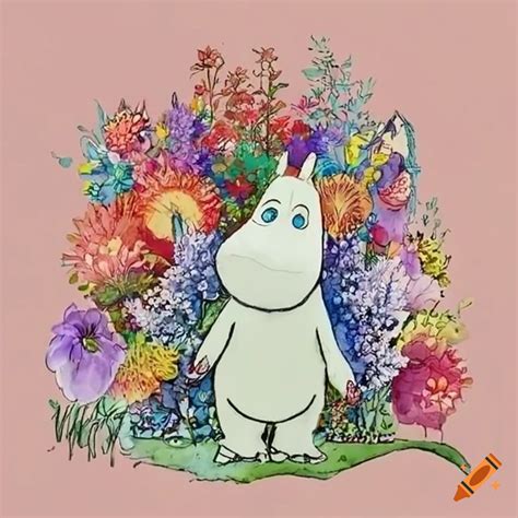 Colorful Flower Arrangements With Moomin Characters
