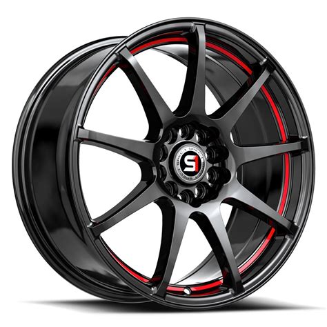 Spec 1® Sp 67 Wheels Gloss Black With Red Line Rims