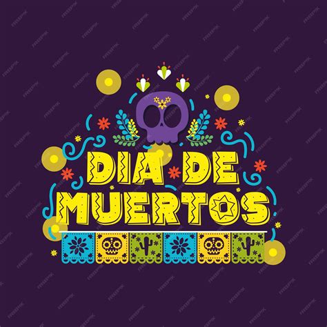 Dia De Los Muertos Letras Con Adornos Ilustración Vectorial Vector