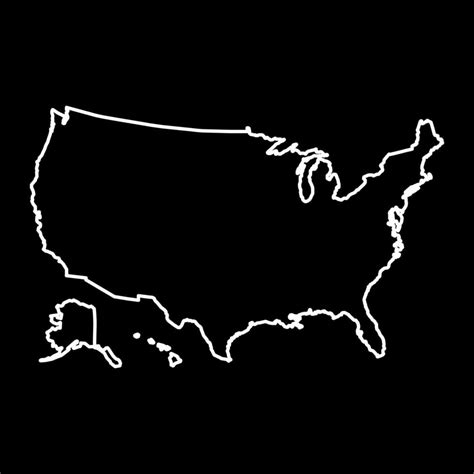 Usa Map Outline Silhouette Black And White Concept 52063446 Vector