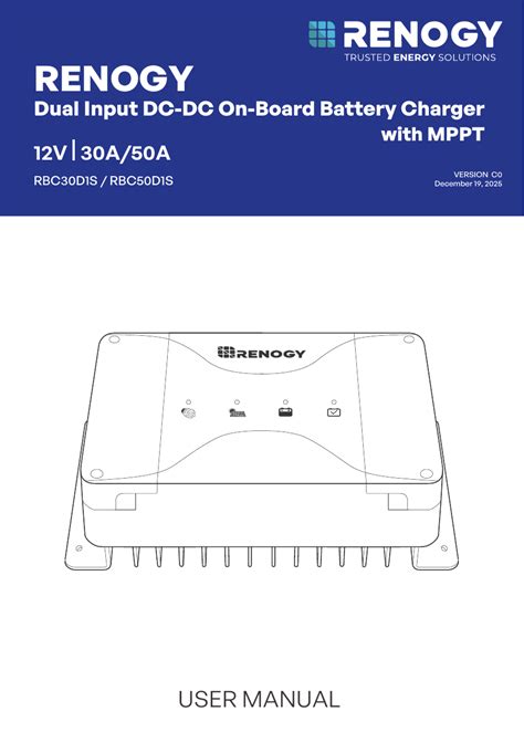 Renogy 12v 30a50a Dc Dc On Board Battery Charger With Mppt User Manual