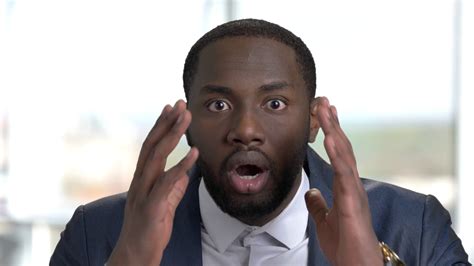 Portrait Of Shocked African American In Suit Stock Footage Sbv 325021435 Storyblocks