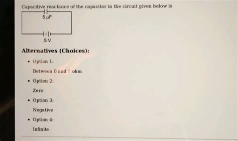 Capacitive Reactance Of The Capacitor In The Studyx