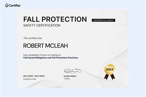 15 Fall Protection Certificate Templates To Edit And Download