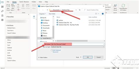How To Create A Personal Folder Pst In Microsoft Outlook 2019