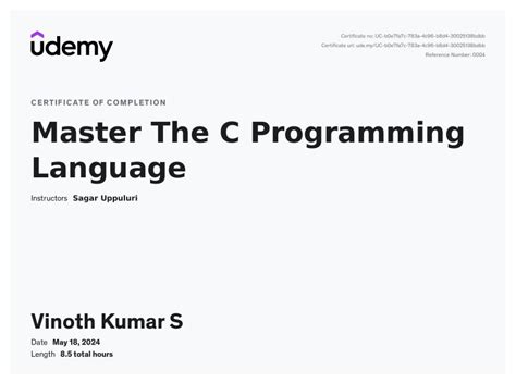 Completed Master The C Programming Language Course Vinoth Kumar S Posted On The Topic Linkedin