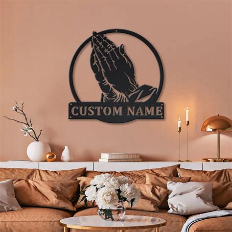Praying Hands Metal Wall Art Led Lights V5 Custom Prayer Etsy