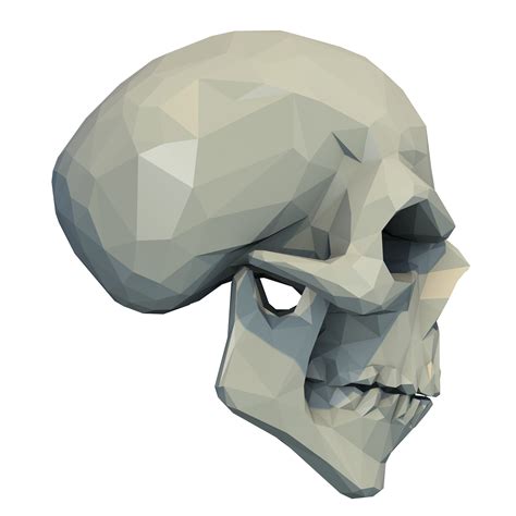 💀 Skull Low Poly・ Stl File For 3d Printing・cults