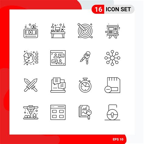 Set Of 16 Vector Outlines On Grid For Team Presentation Device Design Creative Editable Vector