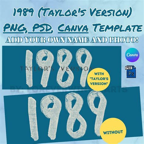 1989 Taylors Version Album Cover Logo Png Psd Canva Etsy México