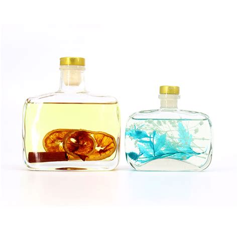 Flat Rectangle Air Freshener Bottle Clear Glass Diffuser Bottle