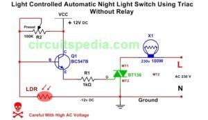 Light Activated Switch Using LDR TRIAC