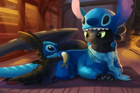 Stitch And Toothless Toothless And Stitch Lilo And Stitch Drawings