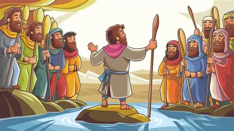 Joshua And The Israelites Cross The Jordan River Faithful Parables
