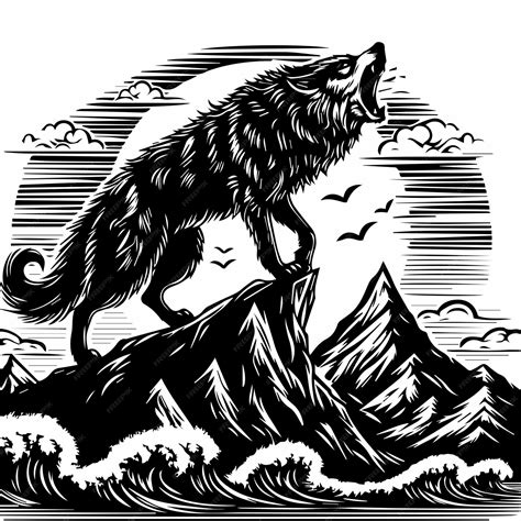 Premium Vector Free Vector Hand Drawn Drawing A Wolf Has Standing In