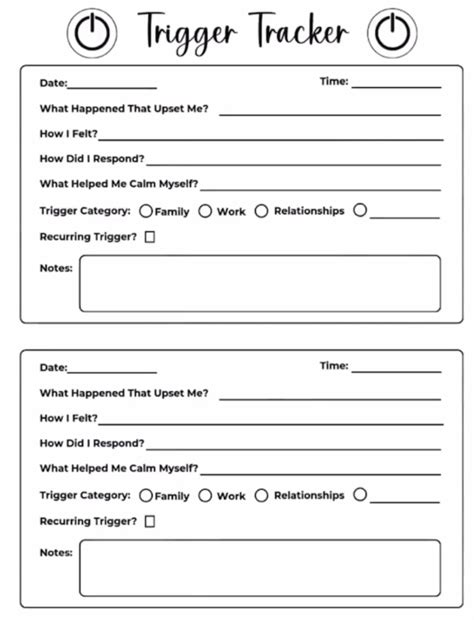Trigger Tracker Journal Template Idea In 2025 Mindfulness Journal