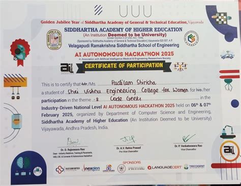 Nationallevel Ai Hackathon Innovation Problemsolving Shirisha Padhilam