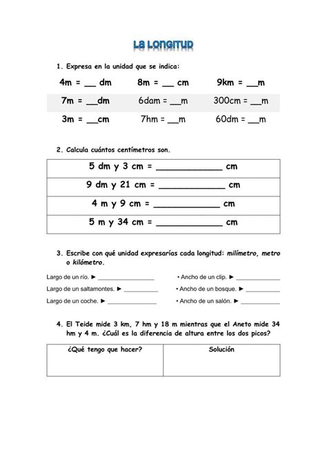 La Longitud Live Worksheets