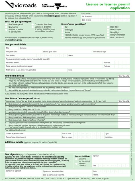 Licence Or Learner Permit Application Pdf Drivers License Identity Document