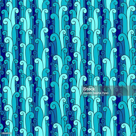 벡터 바다 디자인입니다 해 초 무늬 벡터 원활한 배경입니다 관광에 대한 스톡 벡터 아트 및 기타 이미지 관광 기하 도형 깊은 Istock