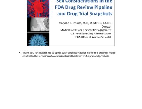 Sex Considerations In The Fda Drug Review Pipeline And Drug Trial Snapshots