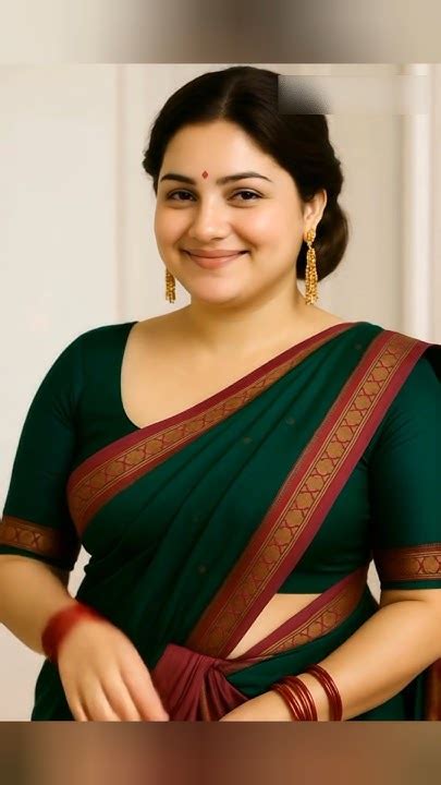 Green And Red Sharee Looking Wow Indian Sharee Model Beautiful Smile Ai Saree Shorts Reels