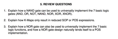Solved REVIEW QUESTIONS Explain How A NAND Gate Can Be Chegg