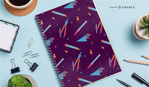 School Elements Notebook Pattern Design Vector Download