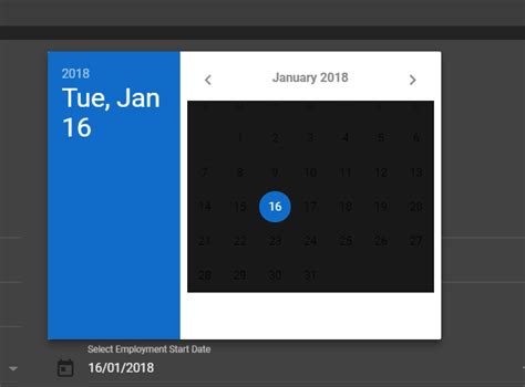 Css Md2 Datepicker Background And Font Color Stack Overflow