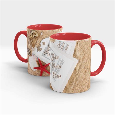 Sand And Sea Shells Personalized Coffee Mug Design Your Own Online