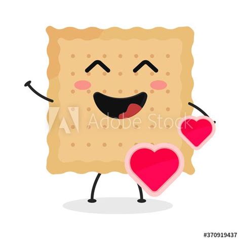 Cute Flat Cartoon Biscuit Illustration Vector Illustration Of Cute