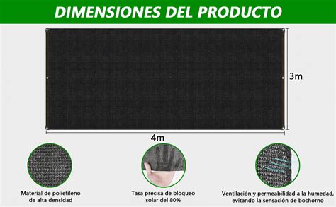 Tela Para Sombra 90 Hdpe 3x4m Lona De Sombra Malla Raschel Anti Uv