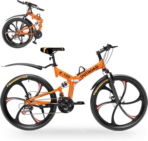 Outroad Bicicleta De Montaña Plegable Y Plegable De 26 Pulgadas Para Adultos 21