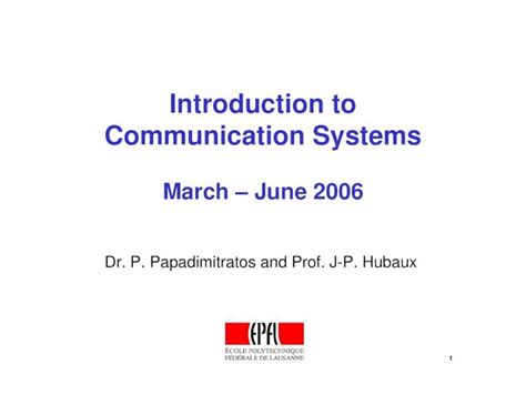 Pdf Introduction To Communication Systemsicapeople Epfl Ch Slides
